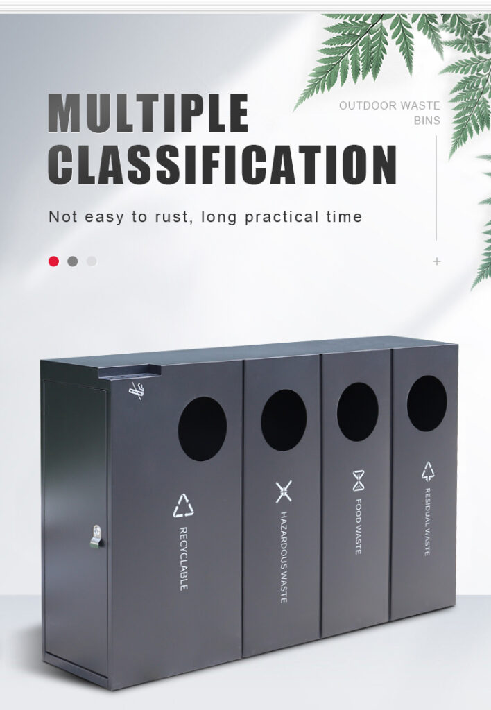 Outdoor 3&4 Compartment Waste Bins – Litter Luggers